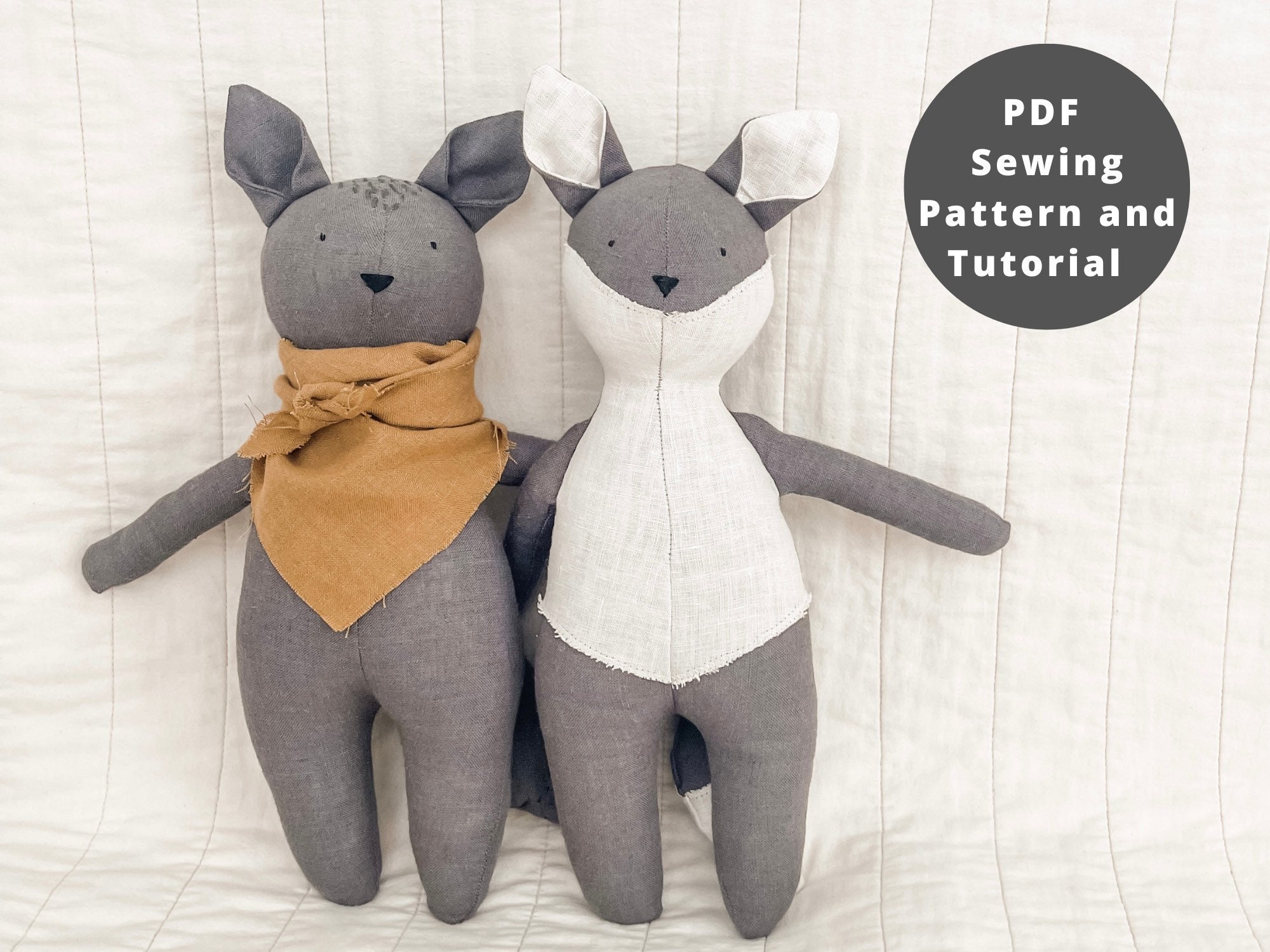 Wolf PDF Sewing Pattern Animal Doll Pattern Beginner Plush - Etsy
