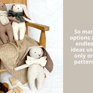 Bunny Sewing Pattern | Soft Toy PDF Pattern | Stuffed Bunny Sewing ...