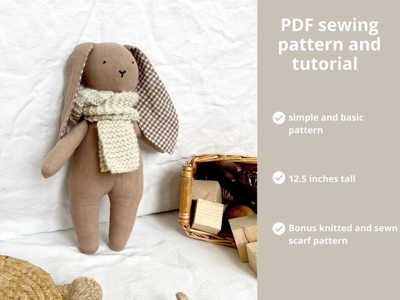 Basic Bunny PDF Sewing Pattern DIY Linen Rabbit Sewing - Etsy