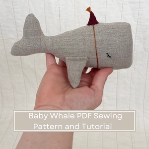 Baby Whale Sewing Pattern - Whale Stuffy Pattern - Baby Toy Pattern ...