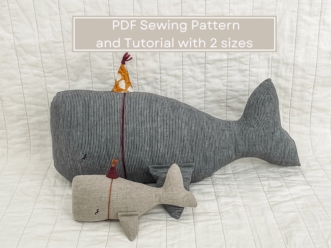 Whale Sewing Pattern - Whale Plushie PDF Sewing Pattern and Tutorial ...