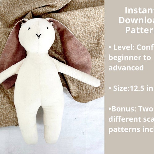 Bunny Sewing Pattern Soft Toy PDF Pattern Stuffed Bunny - Etsy