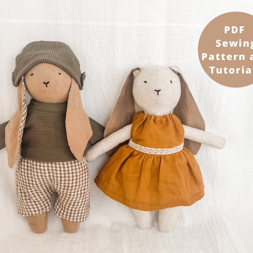Basic Bunny Sewing Pattern Rabbit With Clothing Instant - Etsy