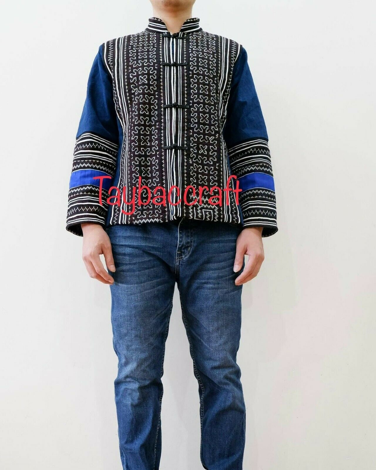 Indigo Hmong Handmade Shirt Men With Embroidered Cotton - Etsy
