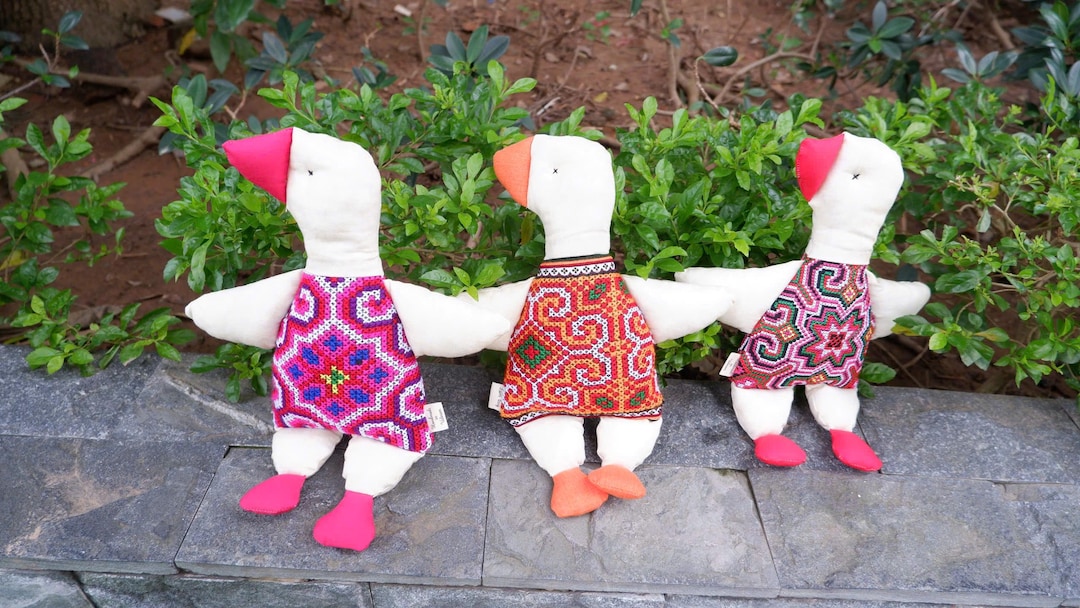 Handmade Goose Plush Doll, Soft Duck Toy, Duck Stuffed Toy, Hmong ...