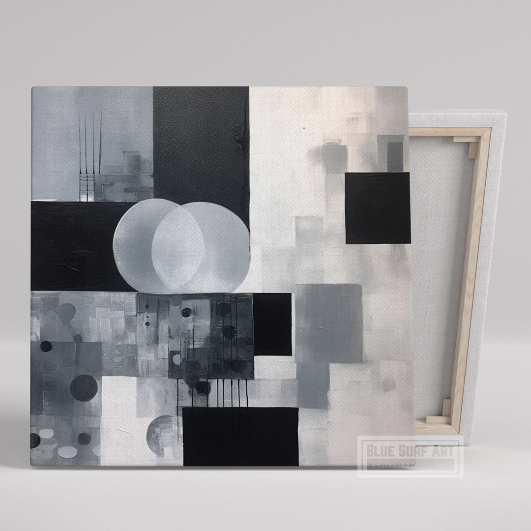 Monochrome Large Abstract Painting Modern Abstract Artwork Minimalist ...