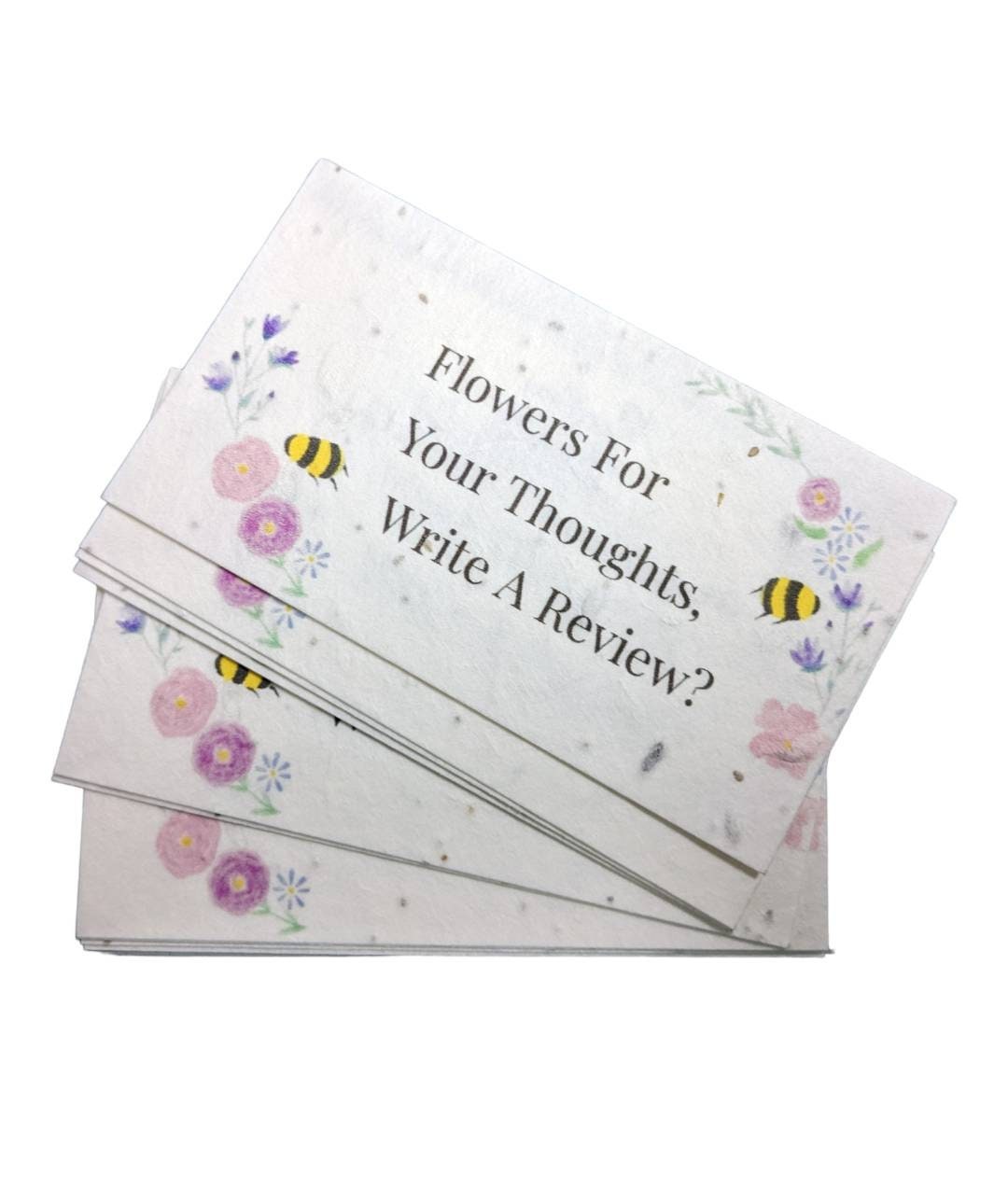 Eco Friendly Plantable Note Cards, Review Cards, Flower Cards, Leave a ...