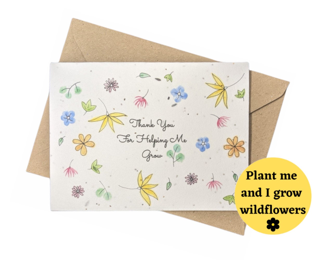 Plantable Thank You for Helping Me Grow Card Eco Friendly - Etsy UK