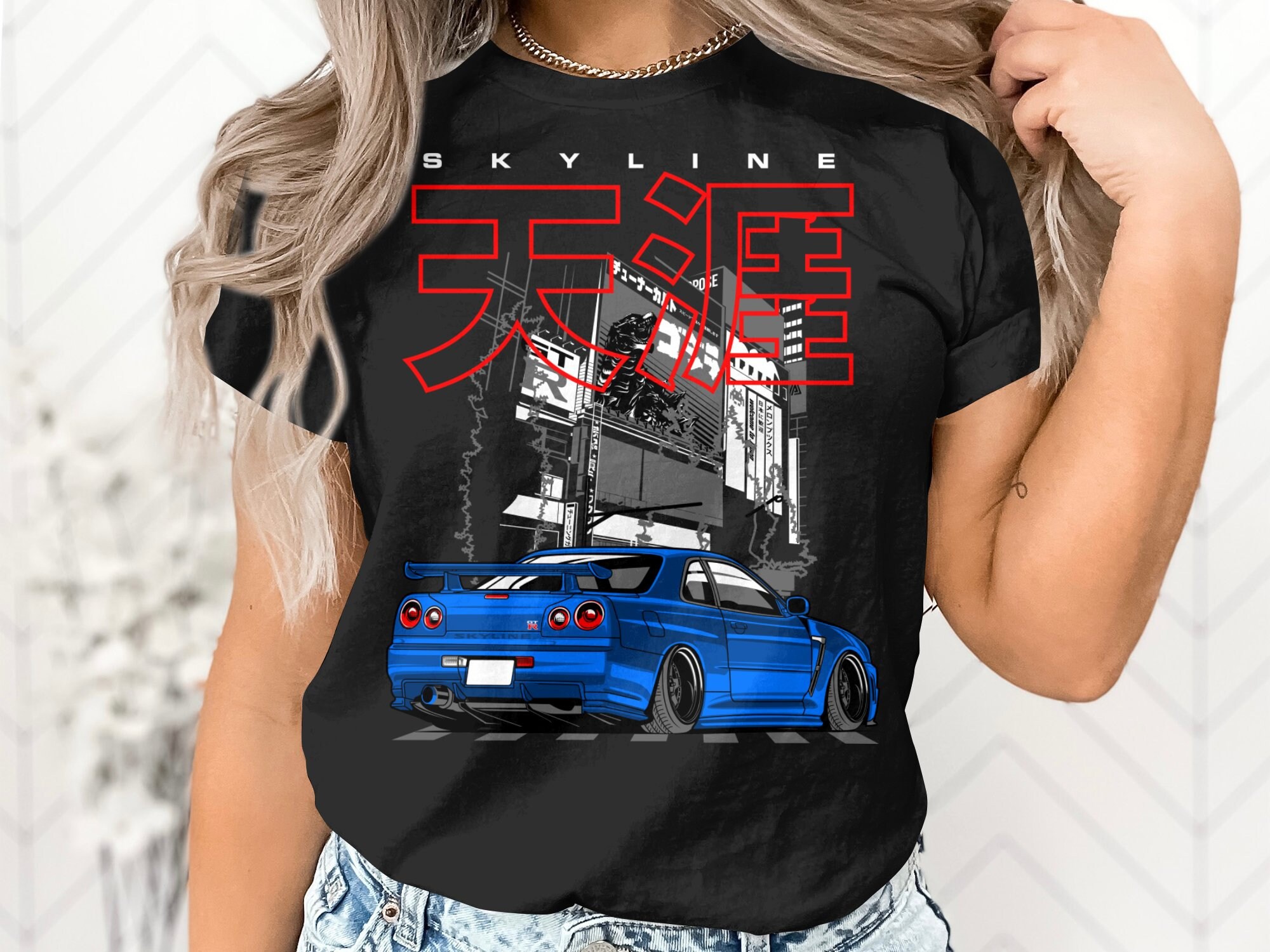 Limited Jdm R34 GT-T Vintage T-shirt, R34 GT-R JDM Graphic T-shirt ...