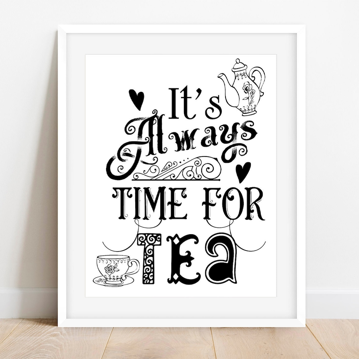 Alice In Wonderland Always Time for Tea Quote Print Wall Art | Etsy