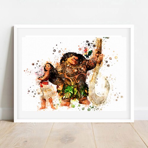 Princess Moana Print Moana Art Watercolor Disney Wall Art - Etsy