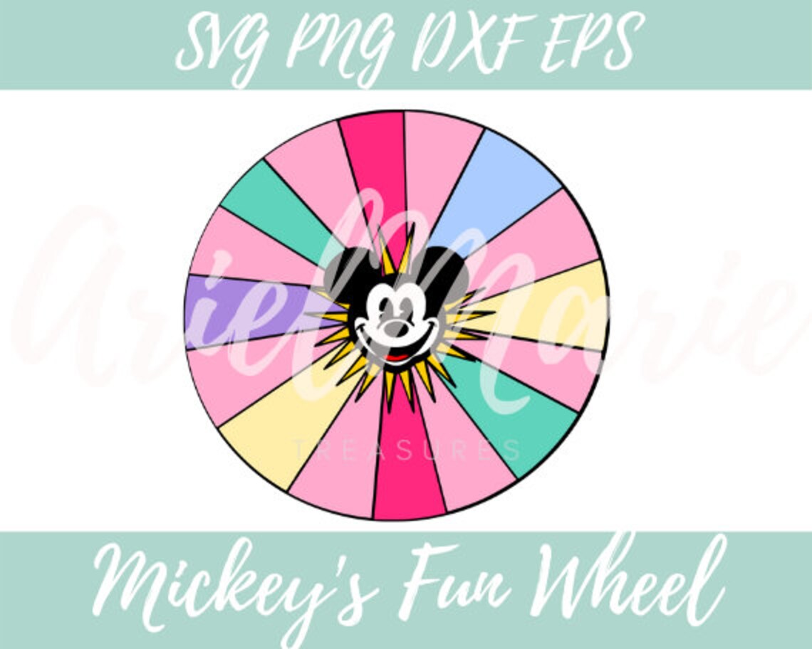 Mickey Fun Wheel svg png eps dxf cut files Disneyland Ferris | Etsy