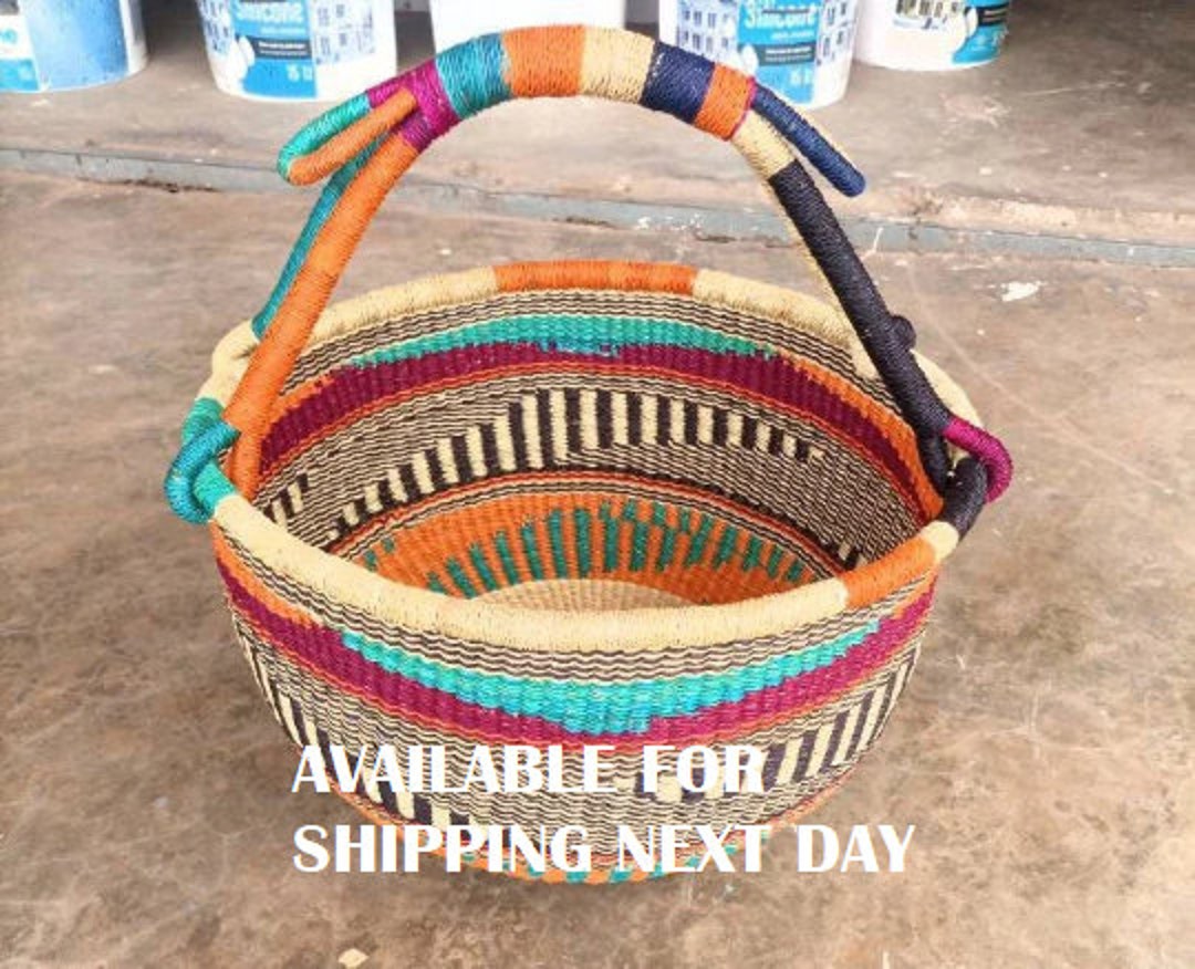 Bolga Basketlarge Basket African Market Basket Bolgatanga - Etsy