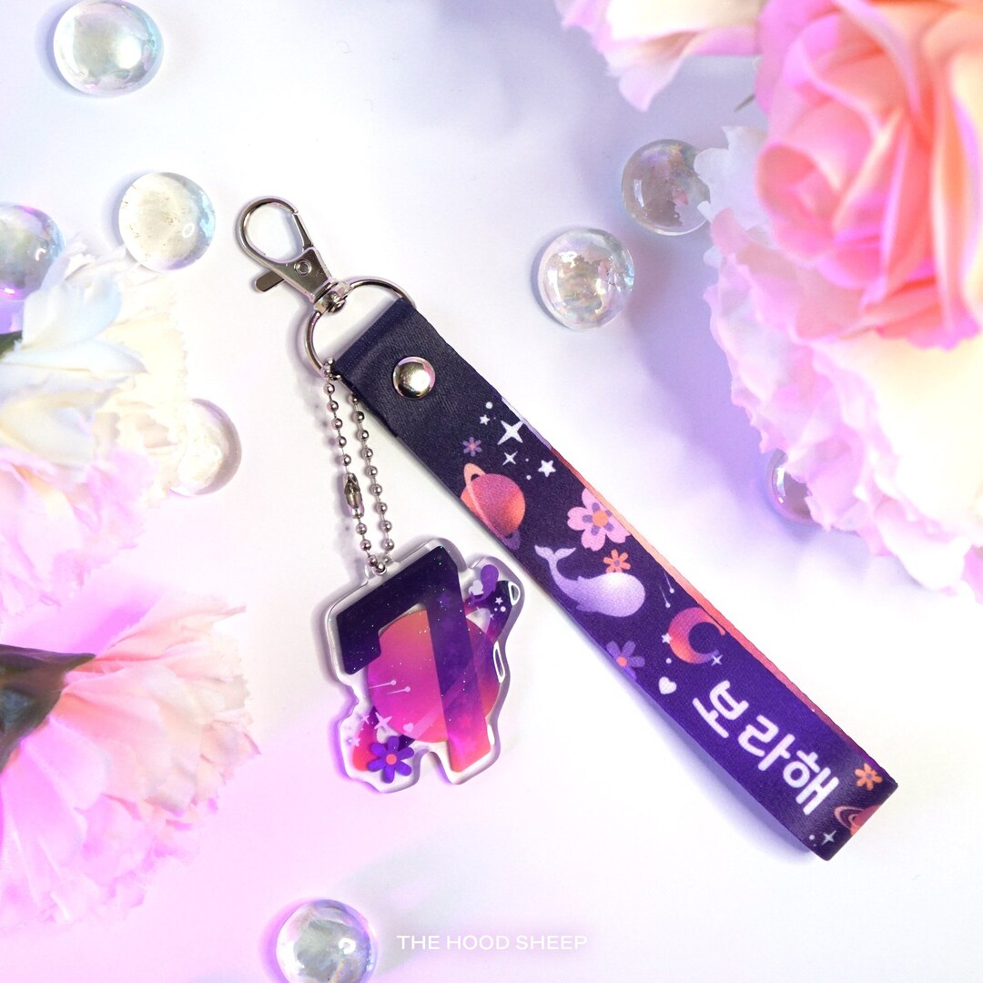 KPOP Keychain for Lightstick borahae, Purple Keychain for AMI With ...