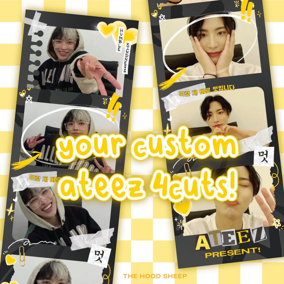 Ateez 4cuts / Custom Kpop 4 Cuts Cute Photo and Gift / Korean ...