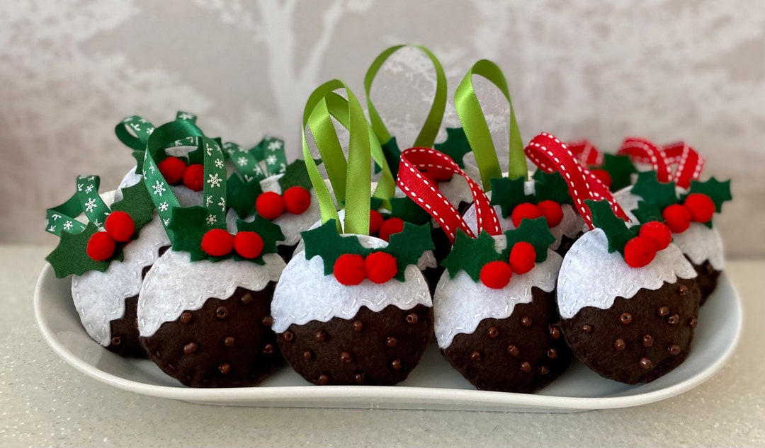 Christmas Puddings, Tree Decorations . Sold in Packs of 2 Round or ...