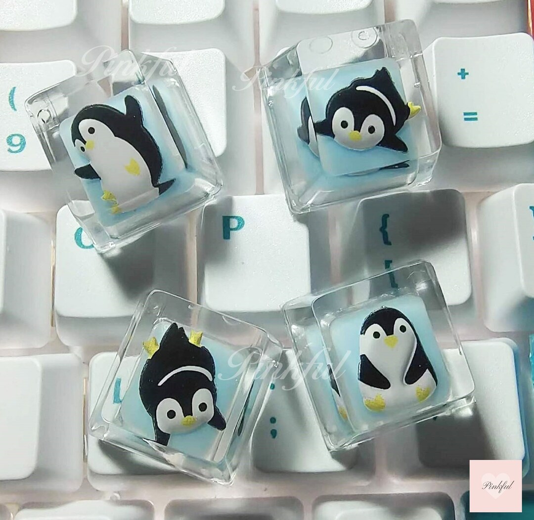Cute Penguin Keycap,anime Keycaps,custom Keycap,resin Keycaps,artisan ...