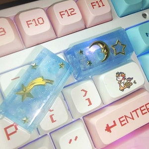 Cute Space Keycap,moon Star Keycaps,custom Keycap,resin Keycaps,artisan ...