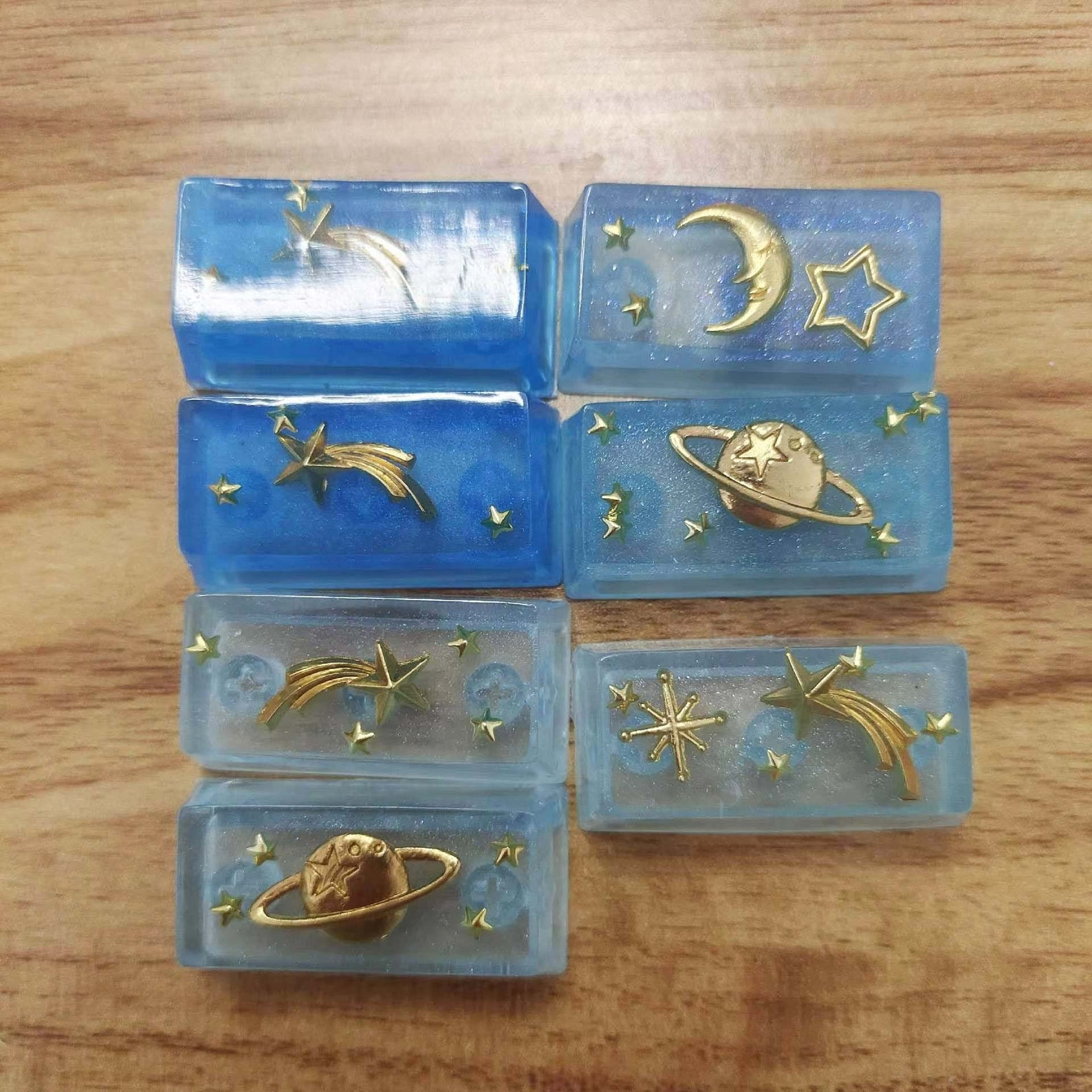 Cute Space Keycapmoon Star Keycapscustom Keycapresin - Etsy