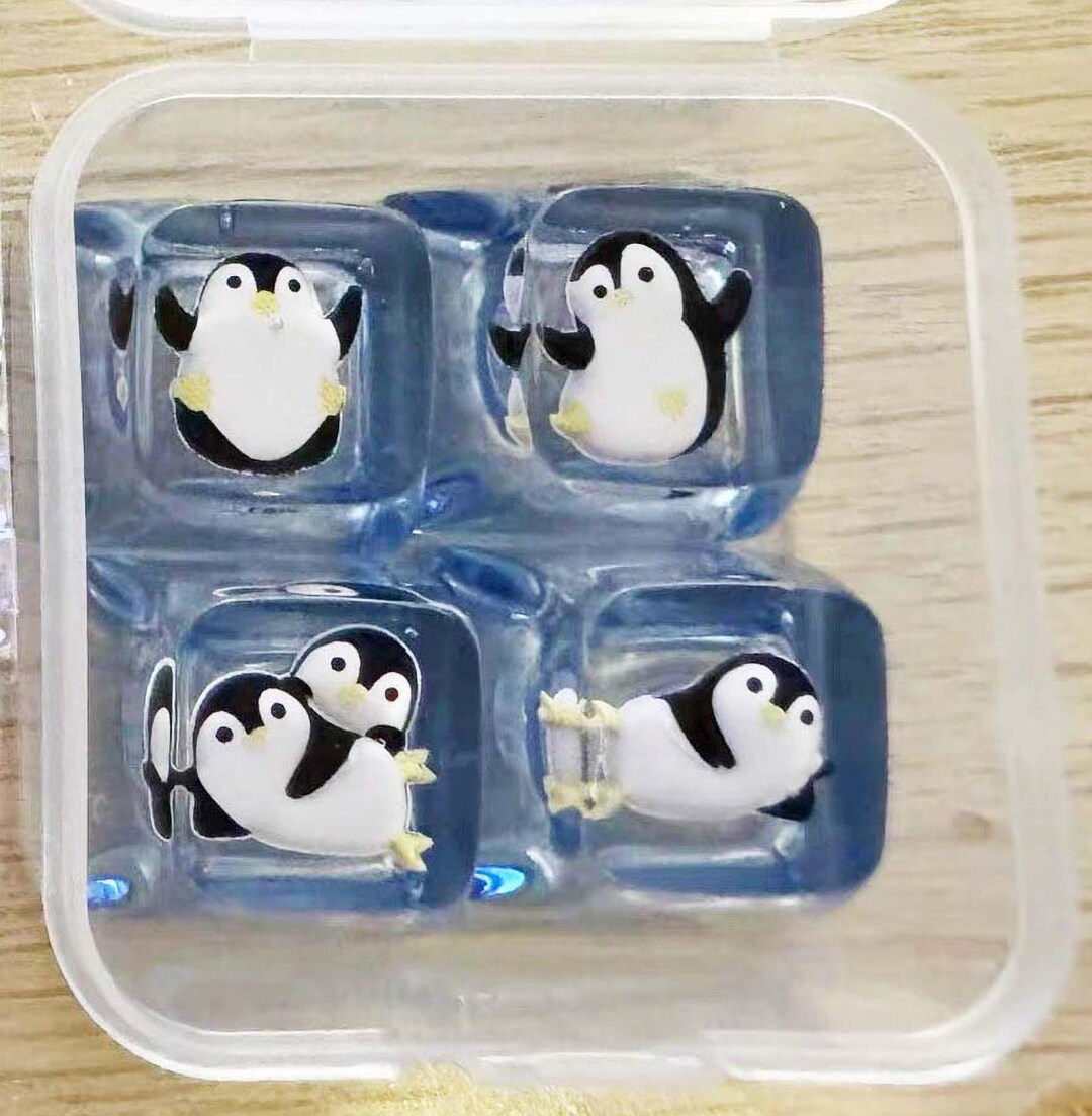 Cute Blue Penguin Keycap,anime Keycaps,custom Keycap,sea Resin Keycaps ...