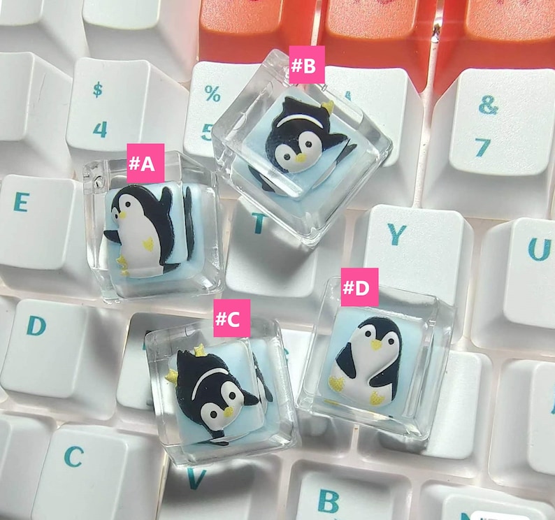 Cute Penguin Keycapanime Keycapscustom Keycapresin - Etsy