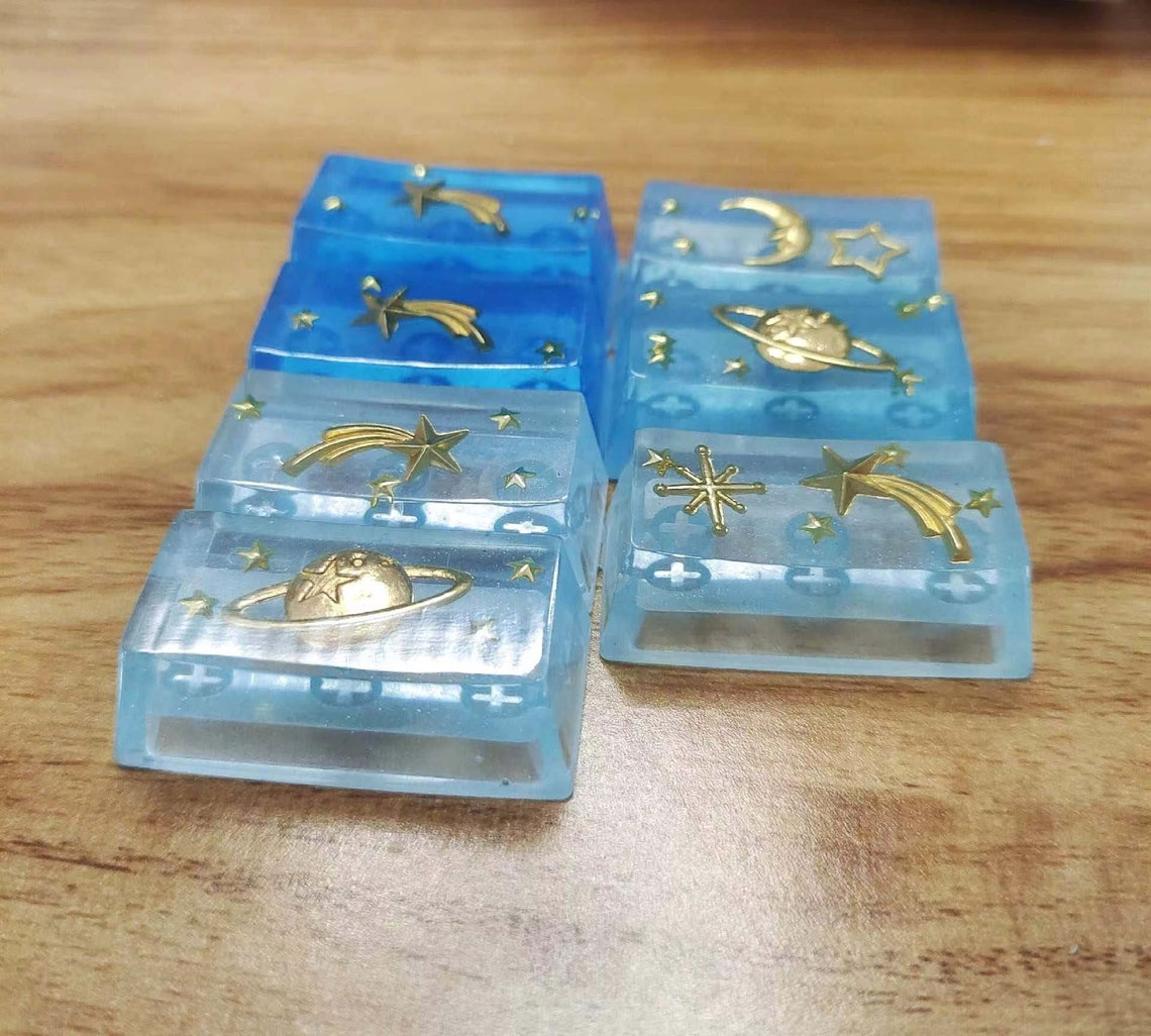 Cute Space Keycap,moon Star Keycaps,custom Keycap,resin Keycaps,artisan ...