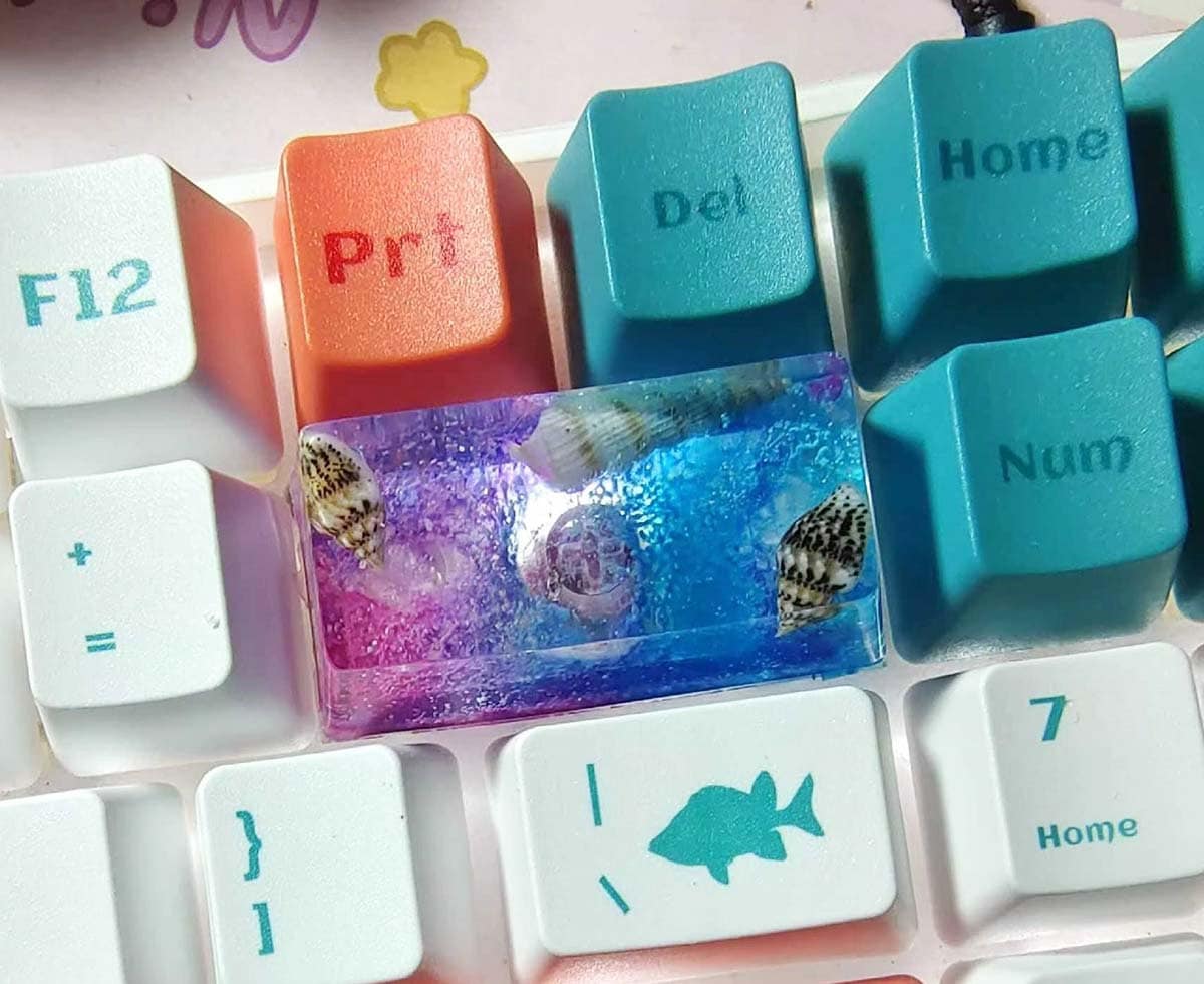 Natural Sea Shell Keycapscolorful Keycapcustom Keycapresin - Etsy