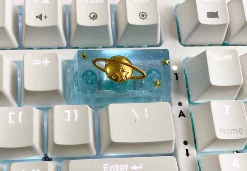 Cute Space Keycapmoon Star Keycapscustom Keycapresin - Etsy