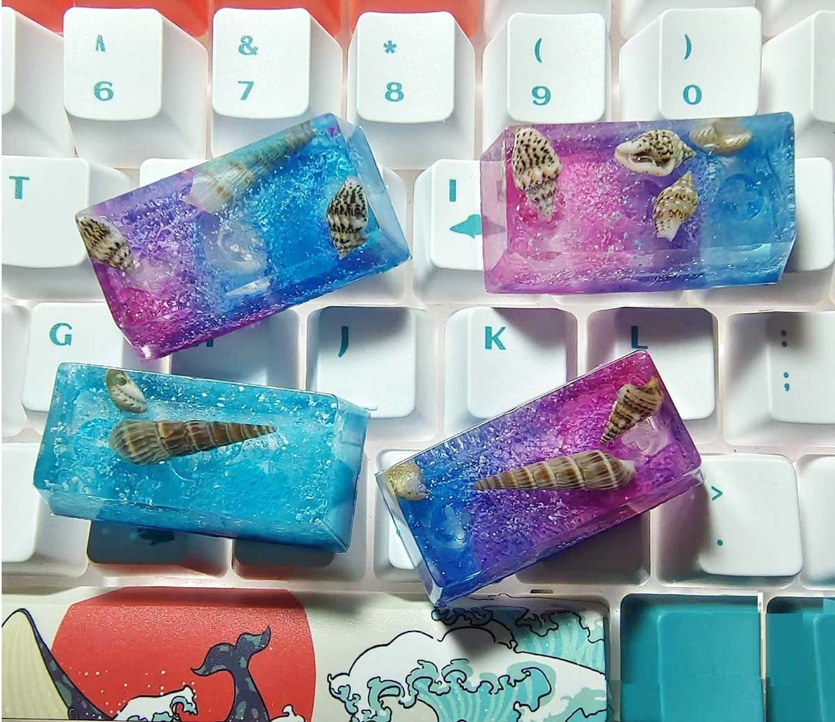 Natural Sea Shell Keycapscolorful Keycapcustom Keycapresin - Etsy