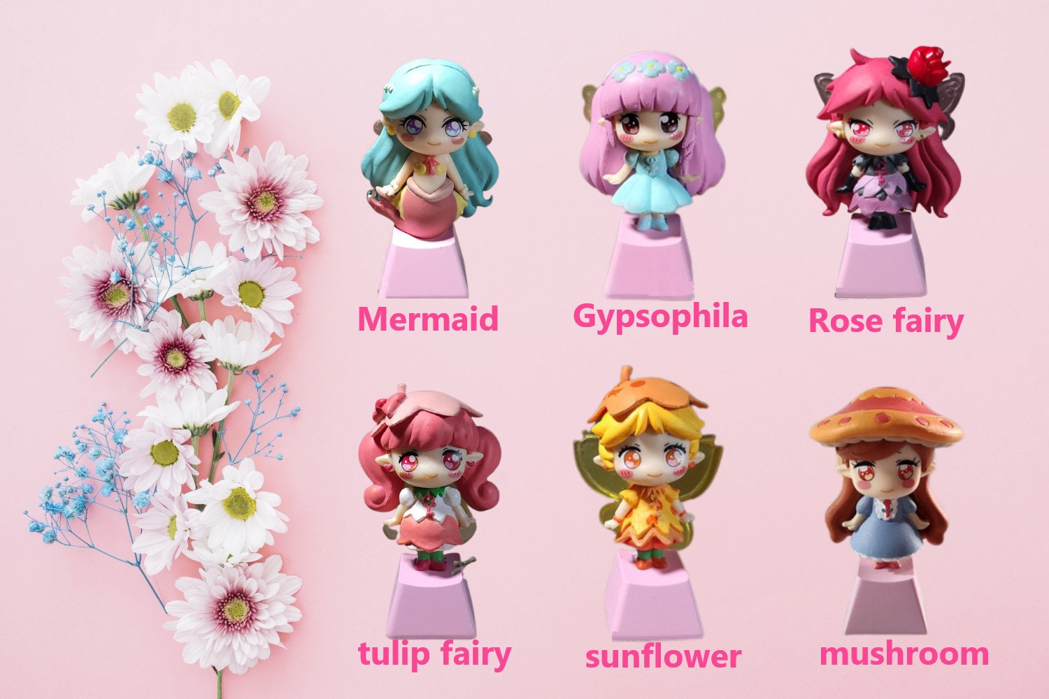 Anime Keycapscute Keycapscustom Keycapkawaii Keycapsfor | Etsy