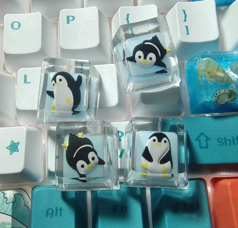 Cute Penguin Keycapanime Keycapscustom Keycapresin - Etsy
