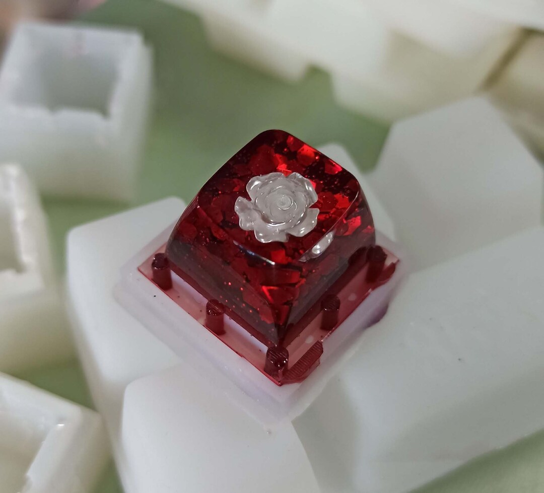 Cute Resin Keycaps,pink Rose Red Flower Keycap,anime Keycaps,custom ...