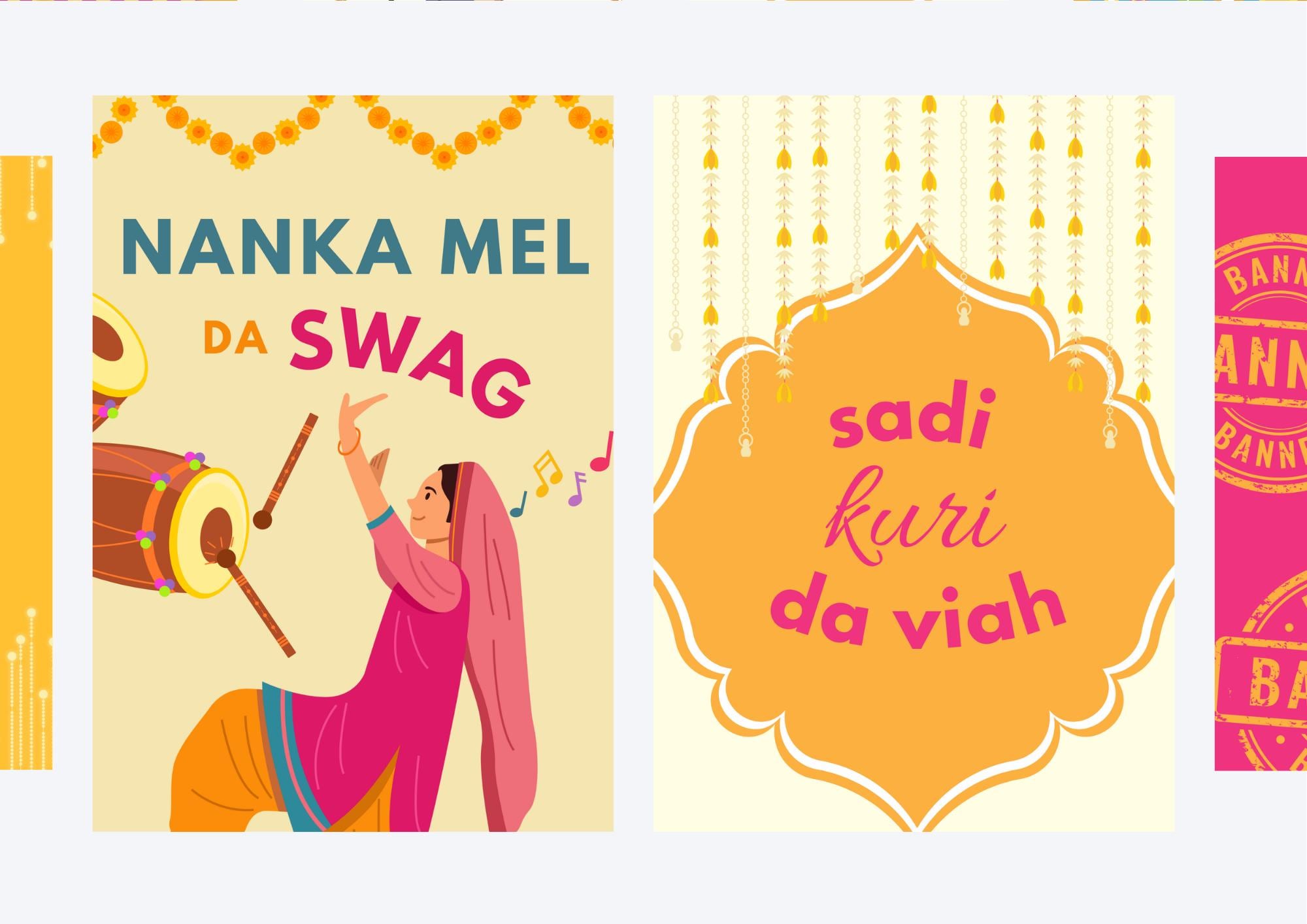 Nanka Mel Posters | Wedding Signs | Dhadka Mel Posters | Sadi Kuri Da ...
