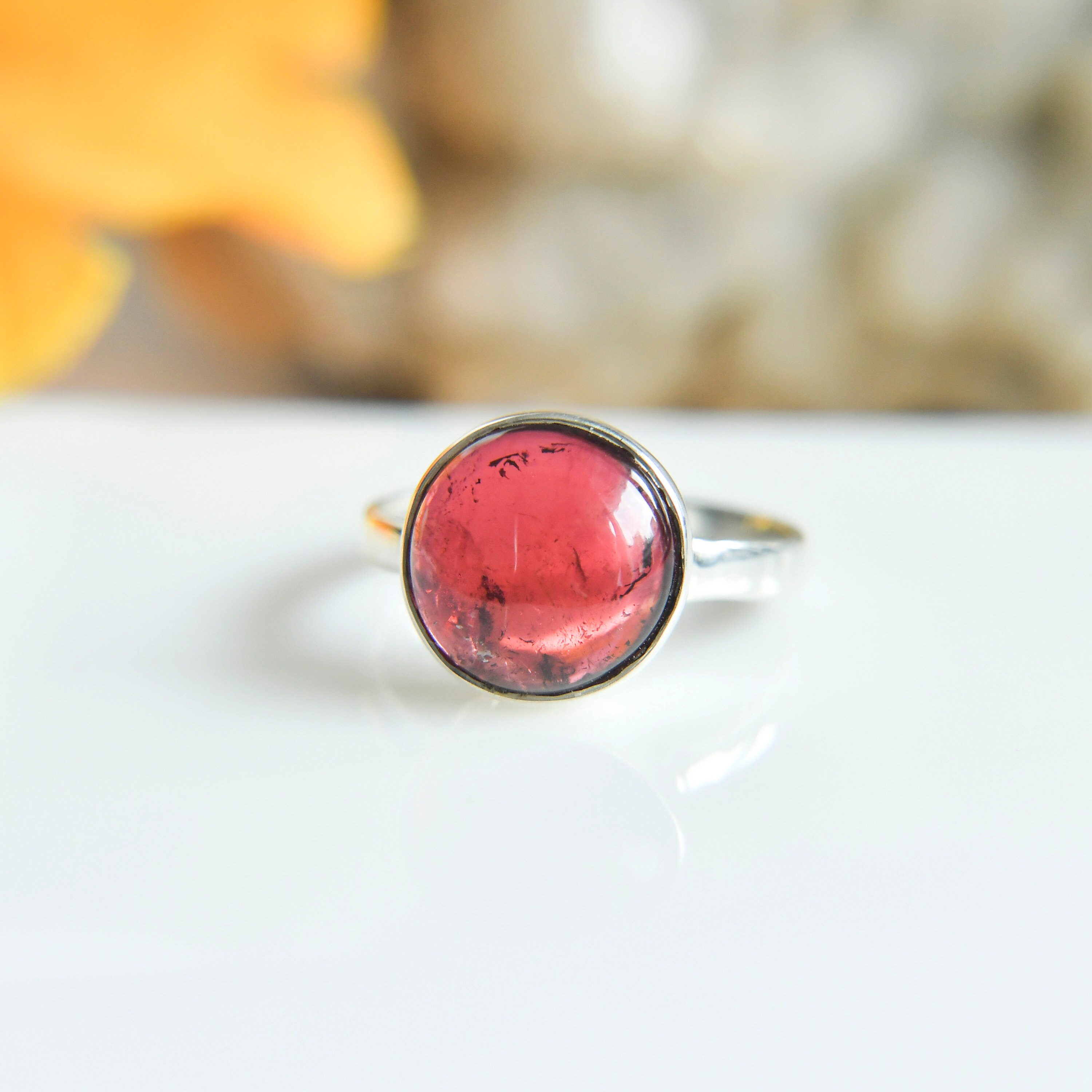 Turmalin Ring Roter Turmalin Cabochon Turmalin Ringe 925 | Etsy