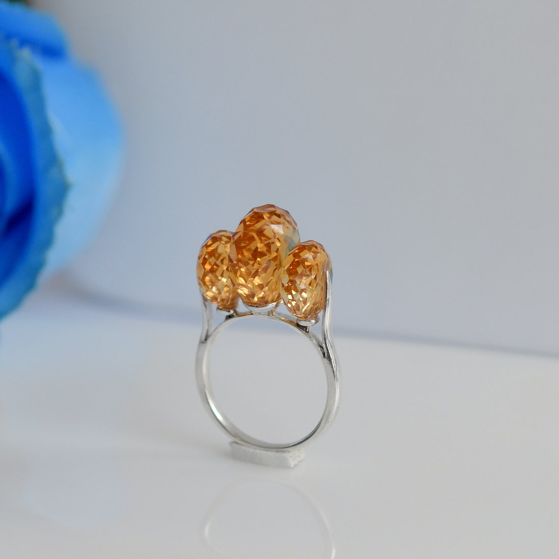 Citrine Ring, Citrine Mirror, Top Quality Citrine, Designer Ring, 925 ...