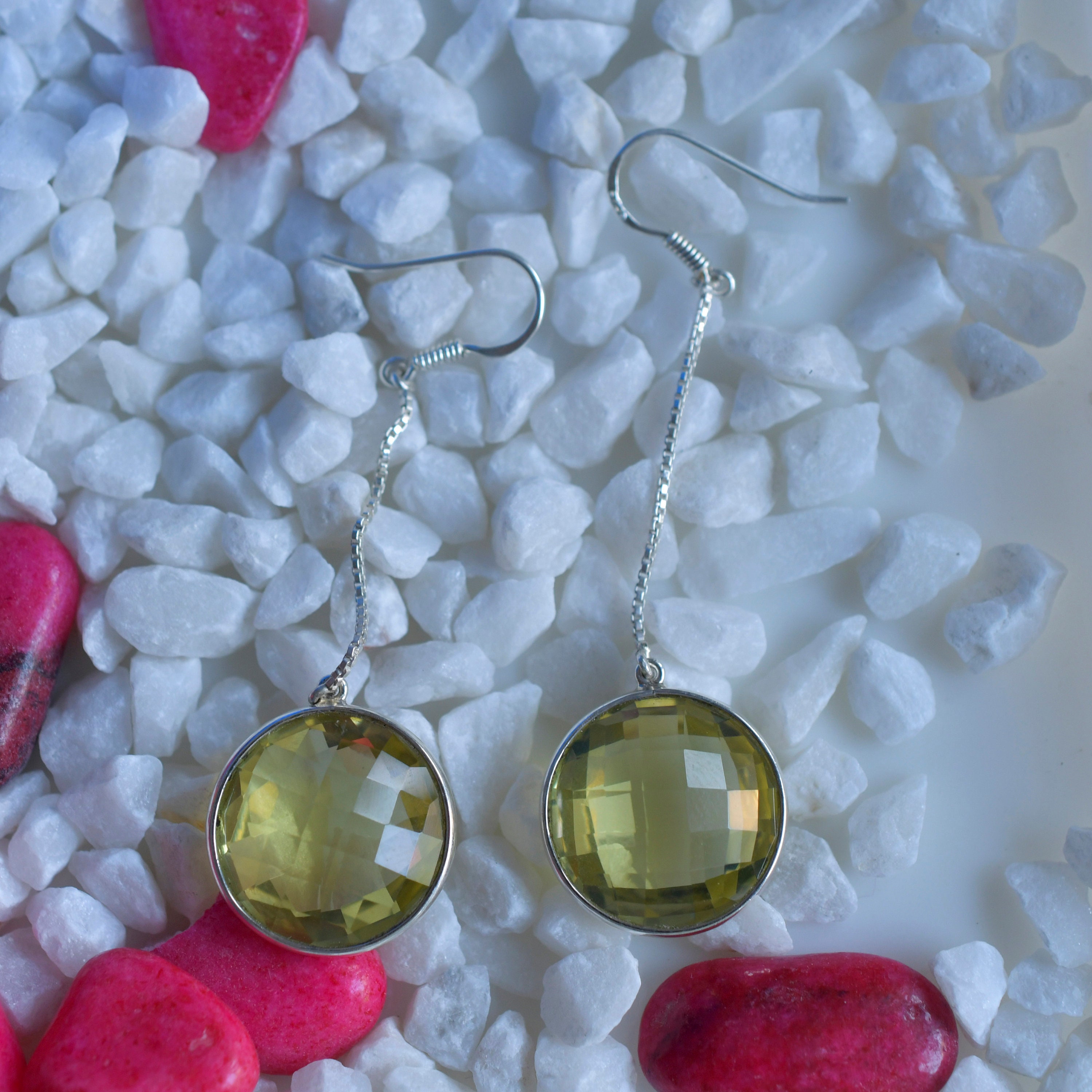 Lemon topaz earrings Lemon topaz silver earrings Briollite | Etsy