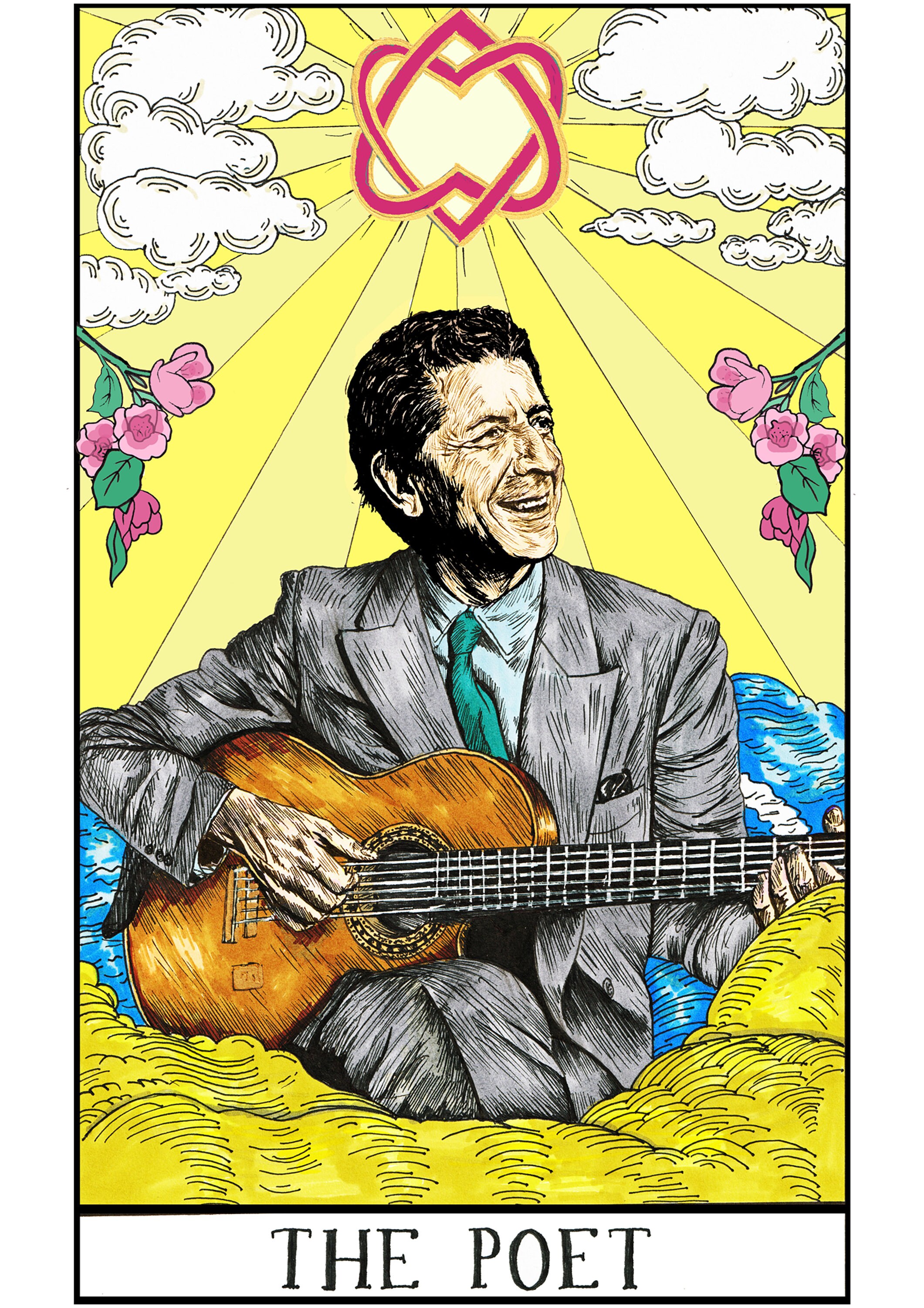 Leonard Cohen Art Print Tarot Inspired Gift Present Nick Cave Music ...