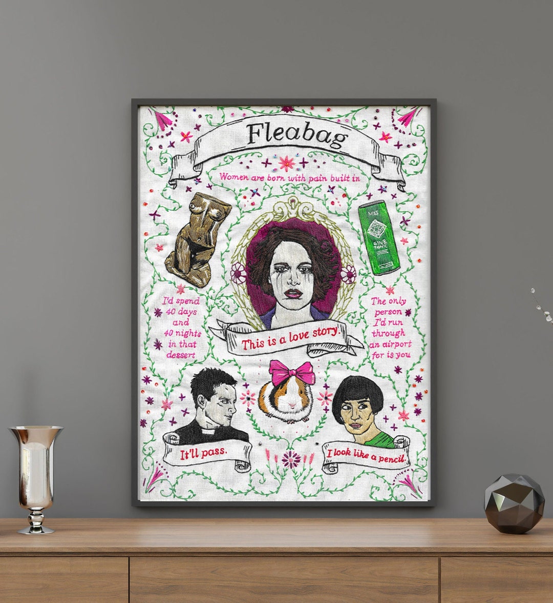 Fleabag Print Poster Art A4 A3 Embroidery Gift Unique Phoebe Waller ...