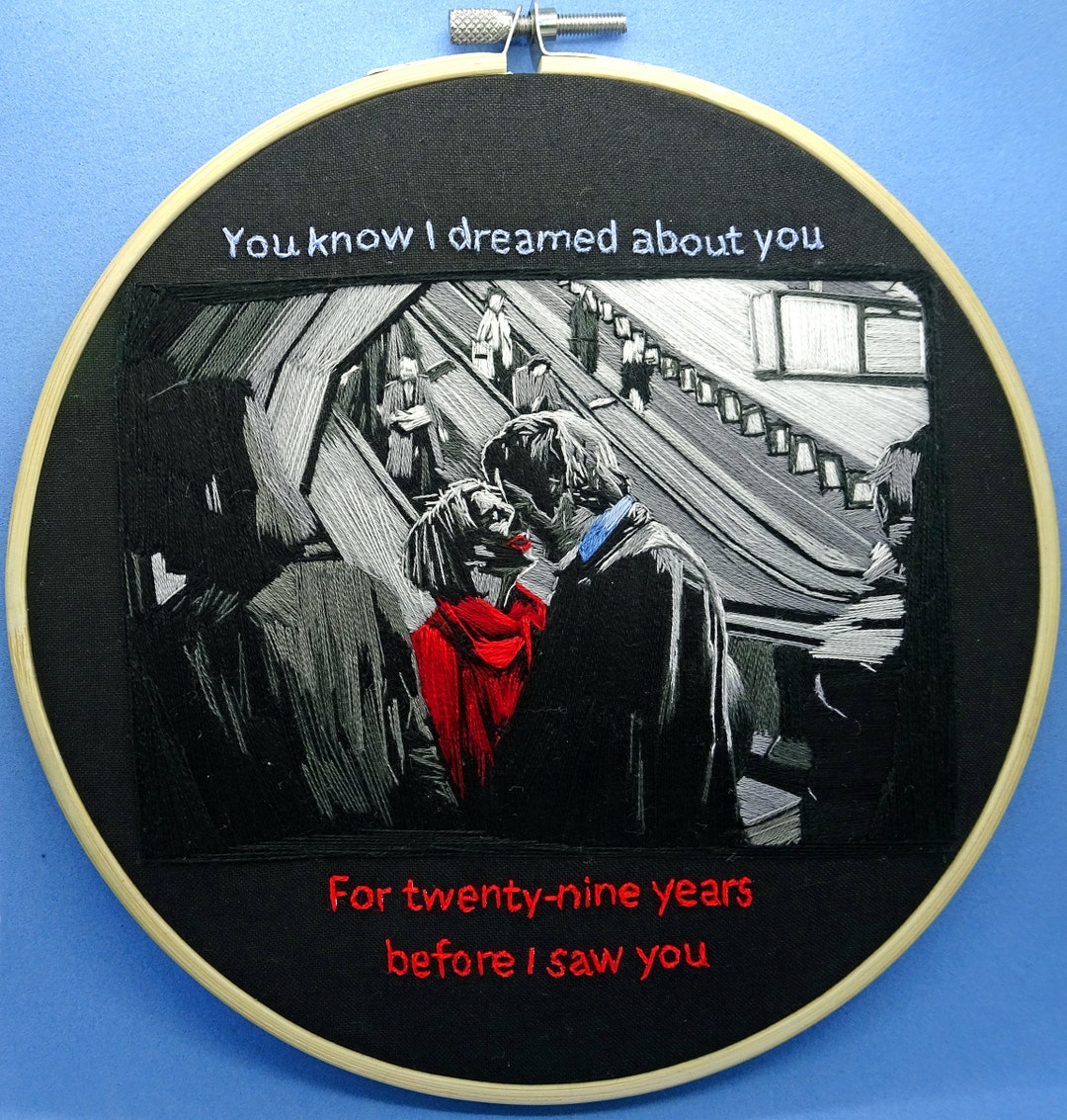 Bespoke Custom Hand Embroidery Lyrics Music Lover Art Hand Stitched ...