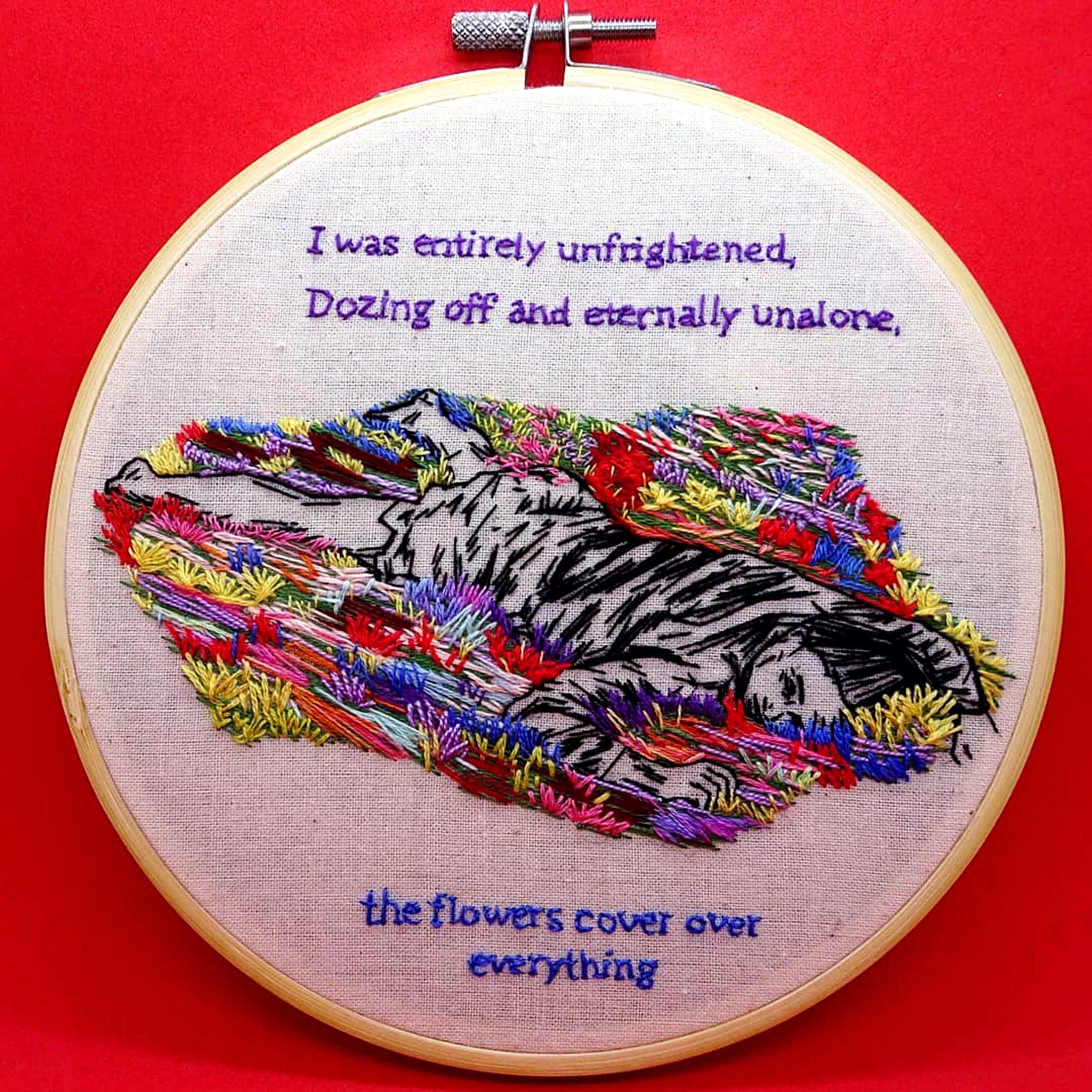 Bespoke Custom Hand Embroidery Lyrics Music Lover Art Hand | Etsy