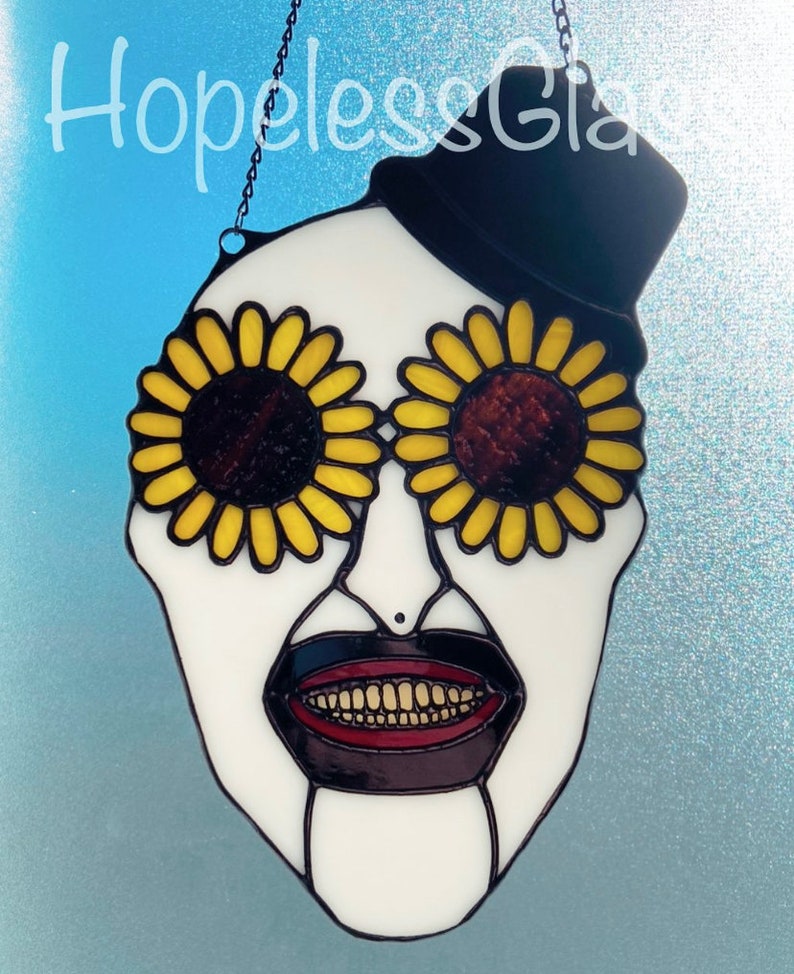 Stained Glass Art The Clown Etsy