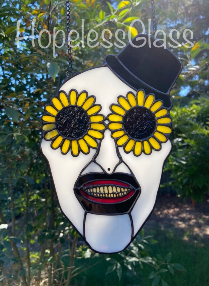 Stained Glass Art The Clown Etsy