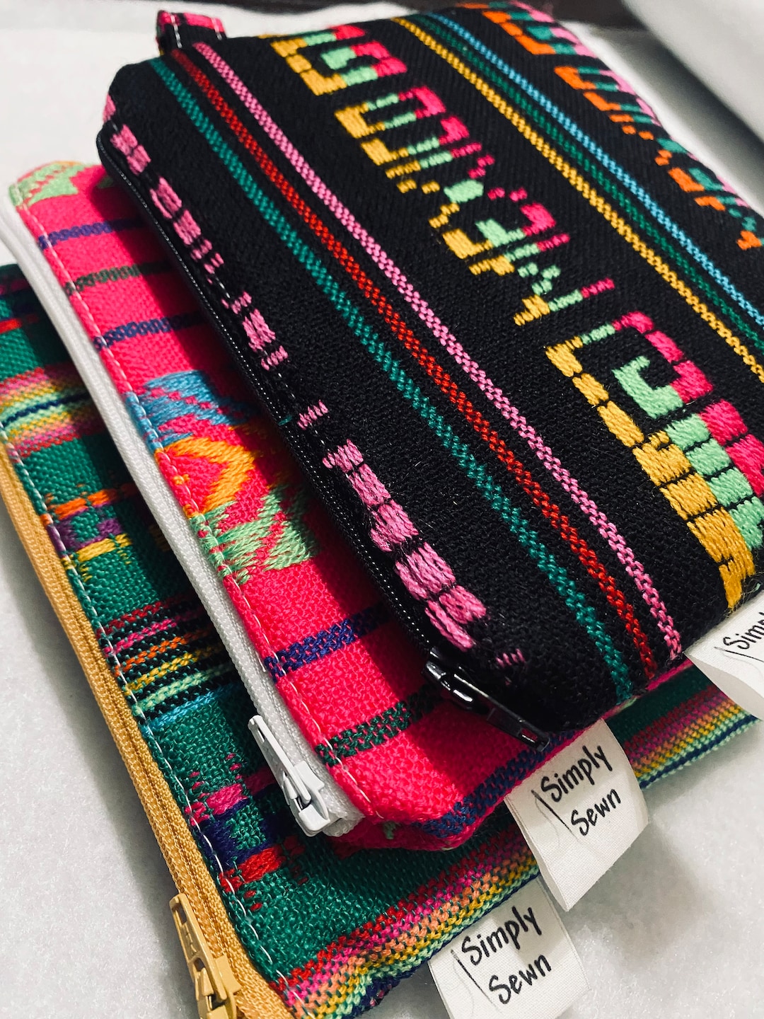Handmade Mexican Cambaya Coin Pouch, Coin Purse, Makeup Bag, Coin Pouch ...