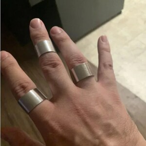 David Rose Inspired Sterling Silver Wide Band Ring, Silver Cuff Ring ...