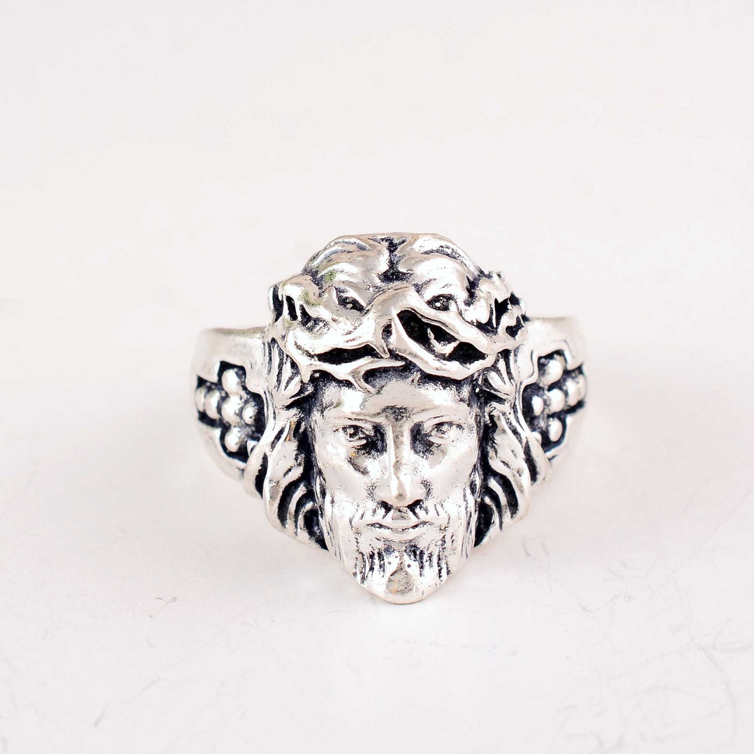 Jesus Christ Head Face Ring, Jesus Christ Ring, Christian Jewelry ...