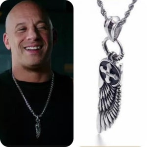 Vin Diesel Inspired Wing Necklace , Sterling Silver Ring Necklace ,nin ...