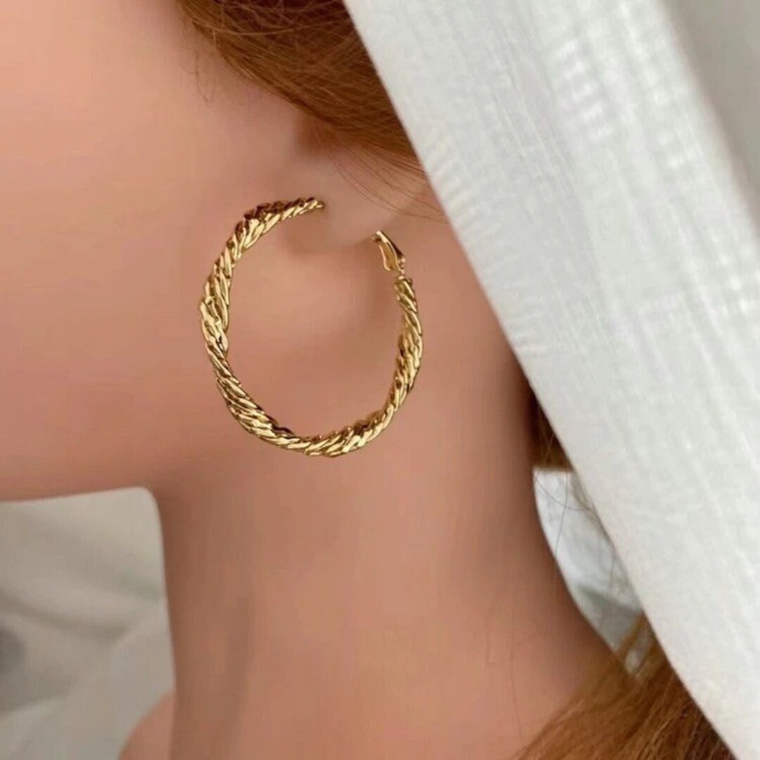 Twisted Gold Hoop Earrings Gold Hoop Earrings Twist 18K Gold - Etsy
