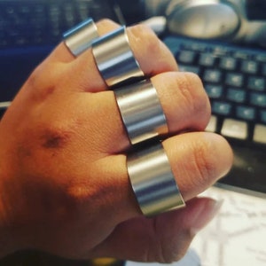 David Rose Inspired Sterling Silver Wide Band Ring, Silver Cuff Ring ...