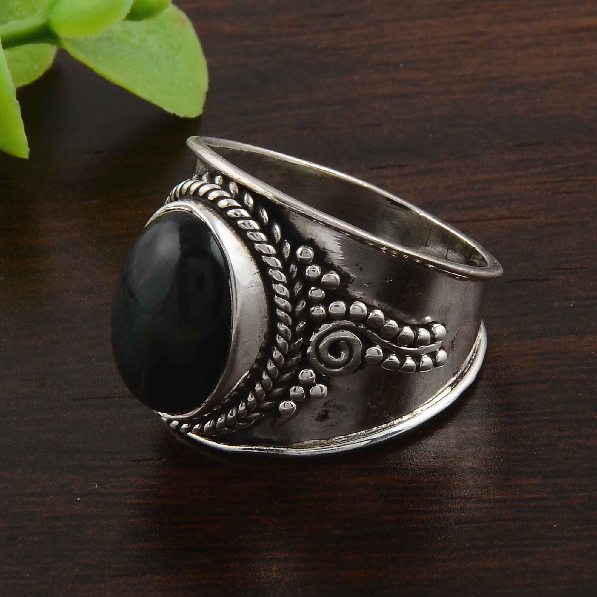 Rainbow Eye Obsidian Ring-natural Obsidian Stone Ring for - Etsy