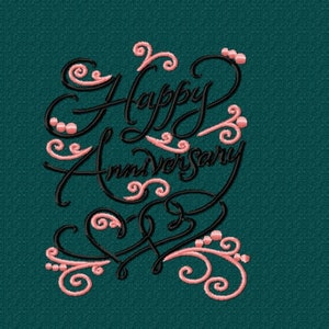 Happy anniversary embroidery design Wedding anniversary | Etsy